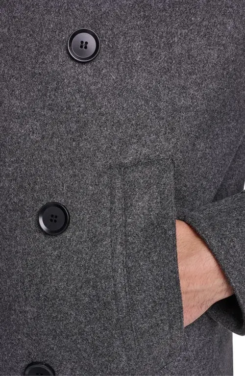 Dkny Double Breasted Peacoat - Charcoal