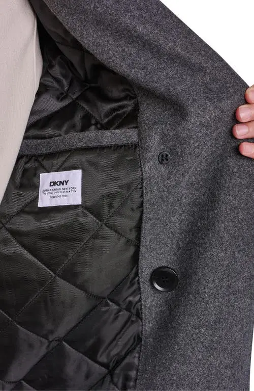 Dkny Double Breasted Peacoat - Charcoal