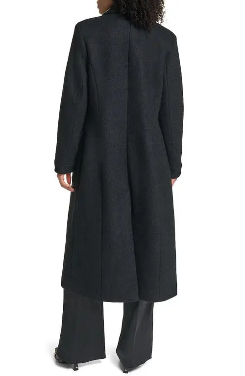 Karl Lagerfeld Boiled Wool Blend Coat - Black