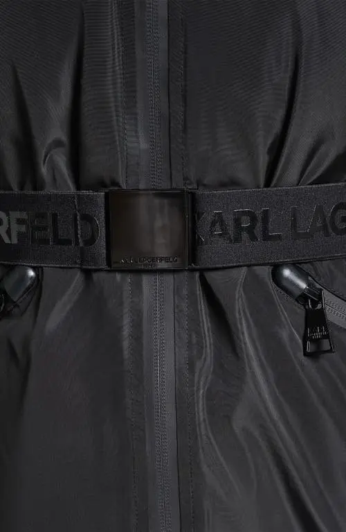 Karl Lagerfeld Paris Faux Fur Trim Hooded Puffer Jacket