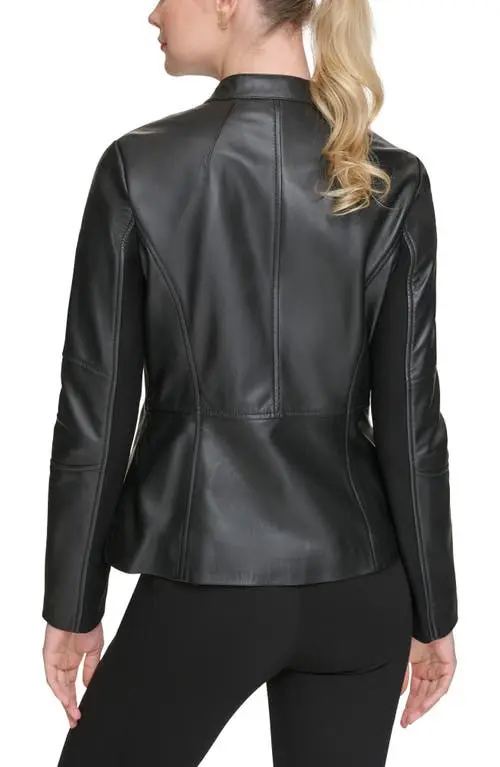 Karl Lagerfeld Paris Leather Moto Jacket