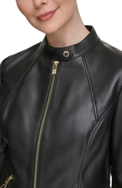 Karl Lagerfeld Paris Leather Moto Jacket