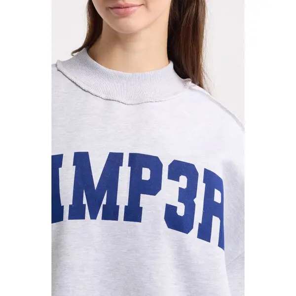 HAPPY CAMP3R Reversible Plush Fleece Sweatshirt - Heather Gray