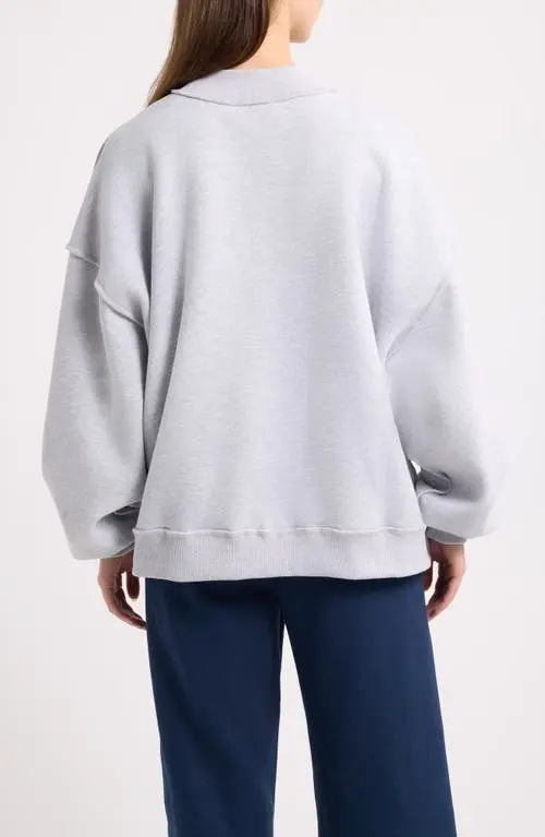 HAPPY CAMP3R Reversible Plush Fleece Sweatshirt - Heather Gray