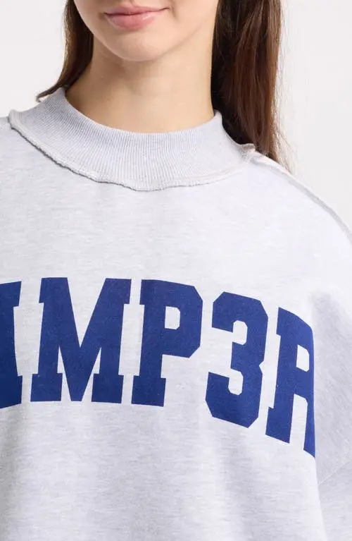 HAPPY CAMP3R Reversible Plush Fleece Sweatshirt - Heather Gray