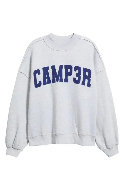 HAPPY CAMP3R Reversible Plush Fleece Sweatshirt - Heather Gray