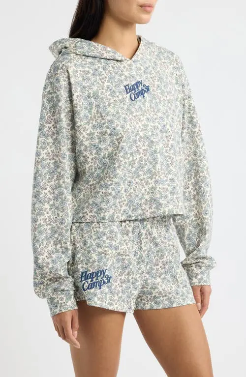 HAPPY CAMP3R Garden Scuba Cropped Graphic Hoodie