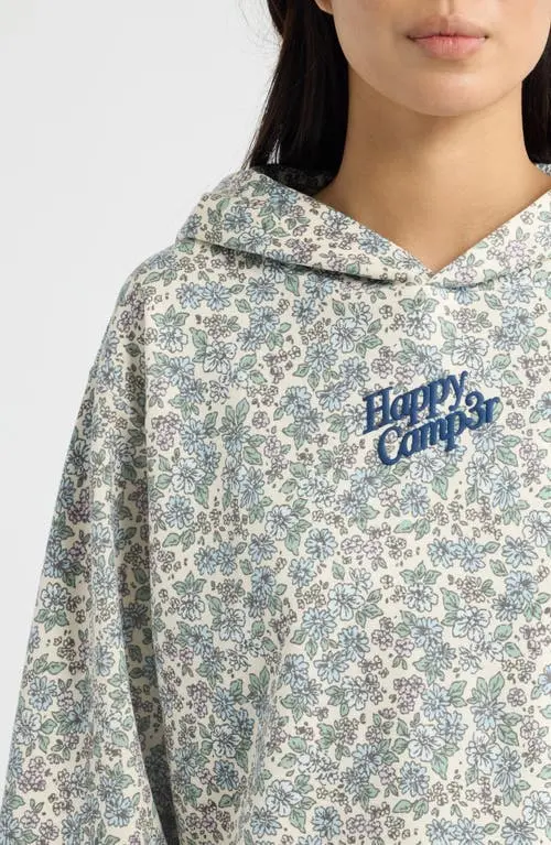 HAPPY CAMP3R Garden Scuba Cropped Graphic Hoodie