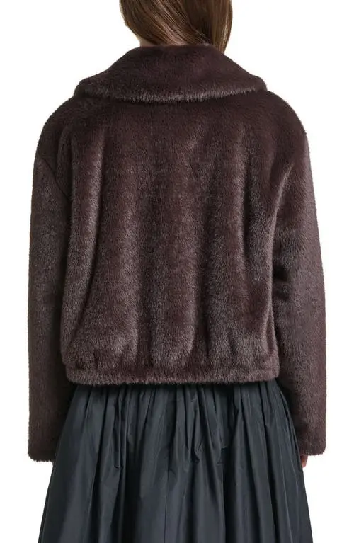Karl Lagerfeld Paris Bow Puller Faux Fur Jacket