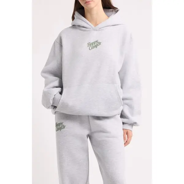 HAPPY CAMP3R Puff Series Logo Hoodie - Heather Gray