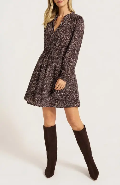 Matty M. Emery Ruffle Long Sleeve Dress