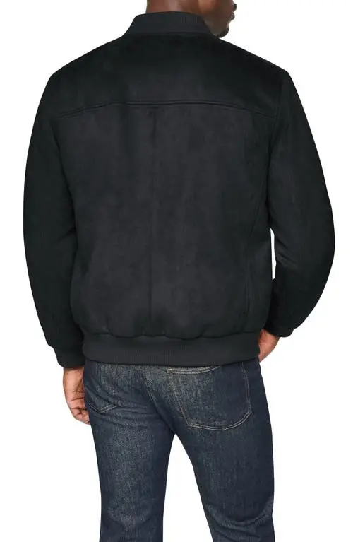 Dkny Faux Suede Bomber Jacket - Black