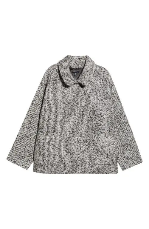Eileen Fisher Classic Collar Marled Wool & Alpaca Blend Coat