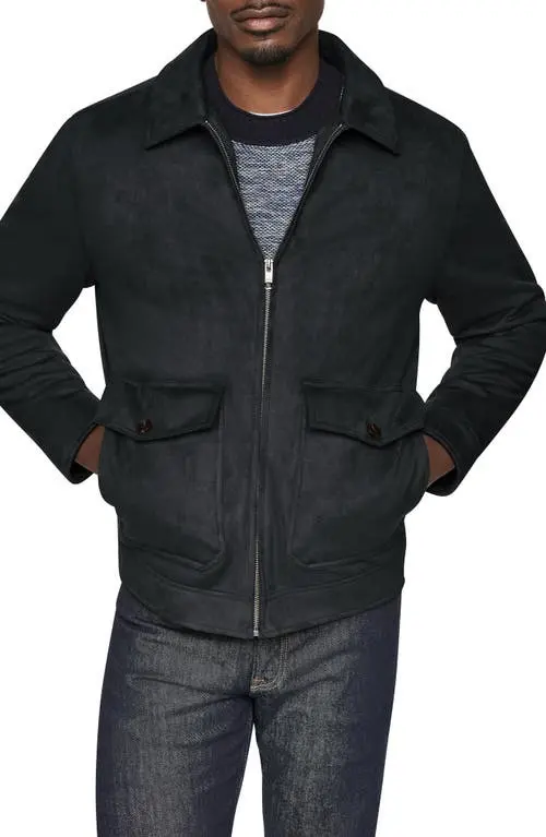 Dkny Faux Suede Trucker Jacket - Black