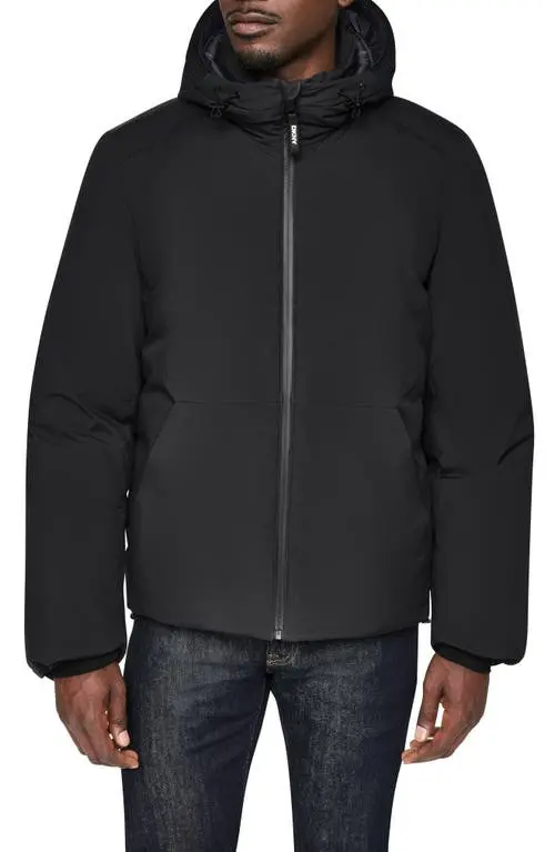 Dkny Stretch Hooded Puffer Jacket - Black