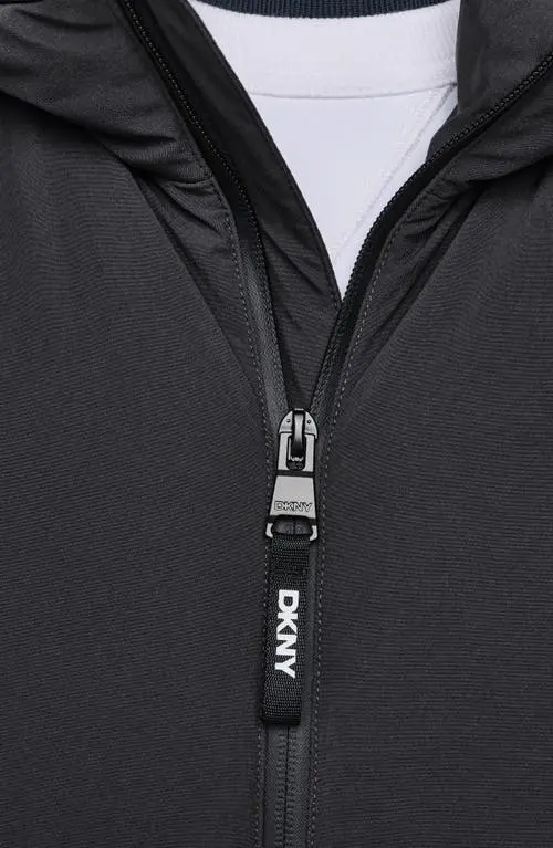 Dkny Stretch Hooded Puffer Jacket - Black