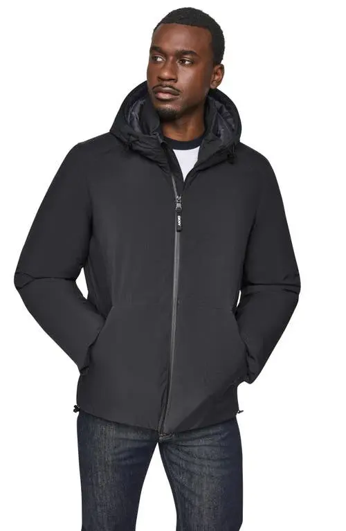 Dkny Stretch Hooded Puffer Jacket - Black