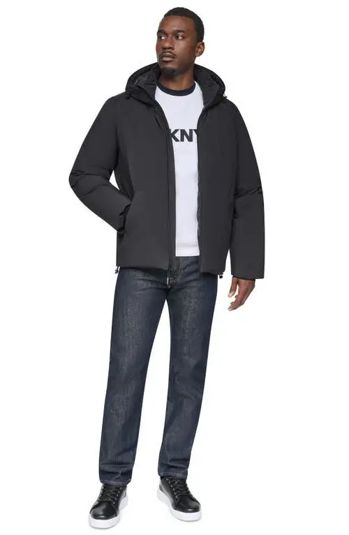 Dkny Stretch Hooded Puffer Jacket