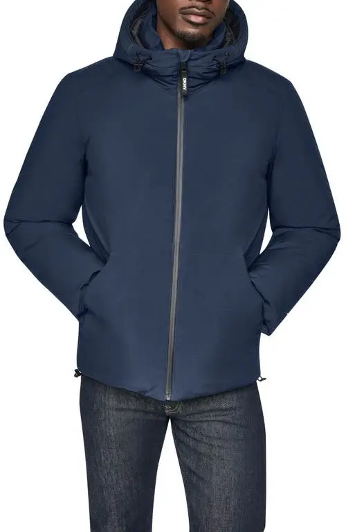 Dkny Stretch Hooded Puffer Jacket - Navy