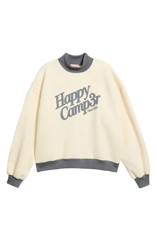 HAPPY CAMP3R Puff Series Logo Mock Neck Sweatshirt - Cream
