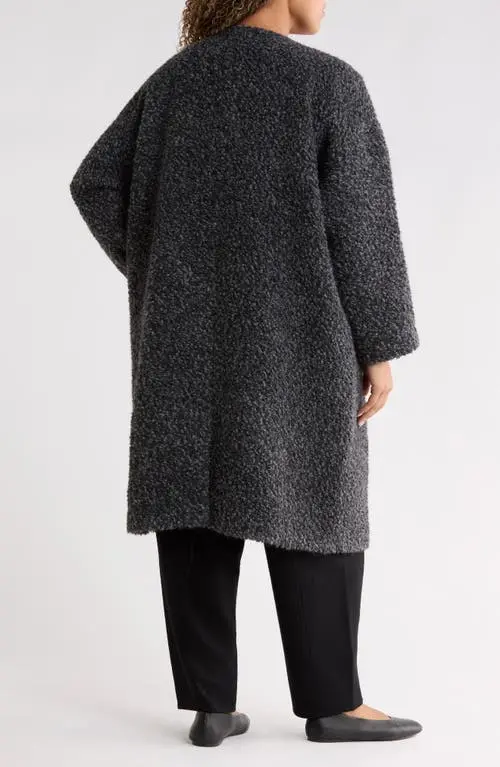 Eileen Fisher Round Neck Coat - Charcoal/ash