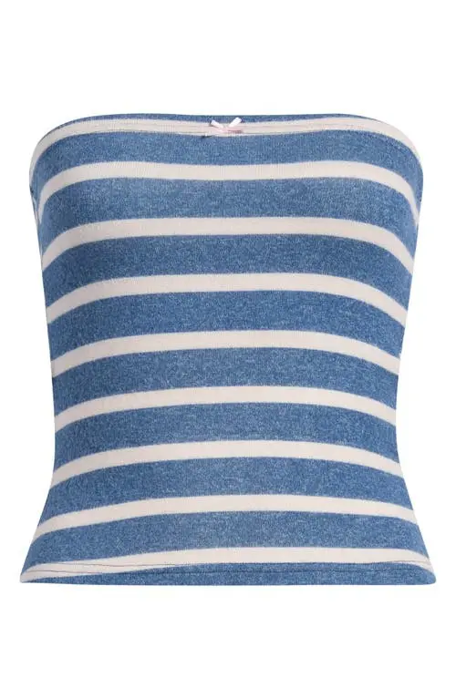 HAPPY CAMP3R Stripe Quinn Strapless Top - Navy