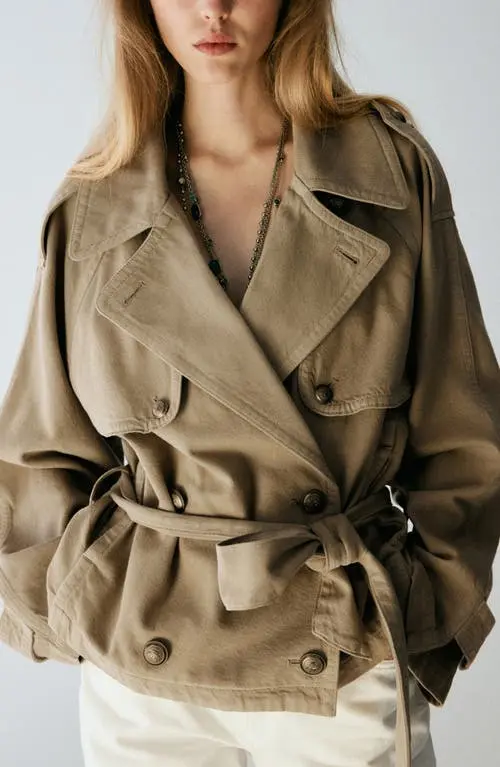 Mango Fitted Belted Trench Jacket