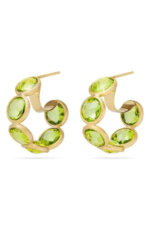 Marco Bicego Jaipur Color 18k Peridot Hoop Earrings - Gold