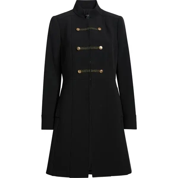 TAHARI ASL Military Double Breasted Coat - Black