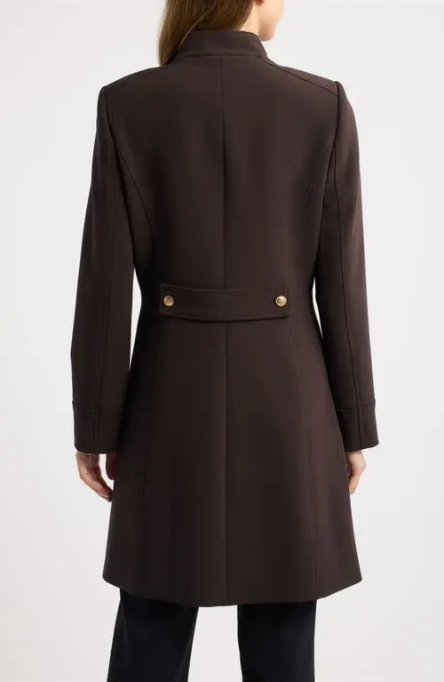 TAHARI ASL Military Double Breasted Coat - Espresso