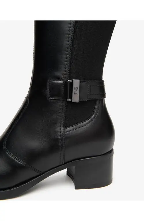 NEROGIARDINI Block Heel Leather Knee High Boot