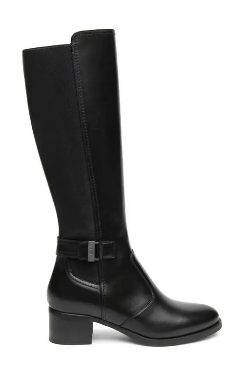 NEROGIARDINI Block Heel Leather Knee High Boot