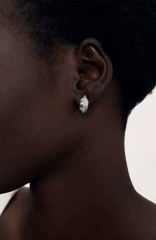 DEAN DAVIDSON Gemma White Topaz Huggie Hoop Earrings