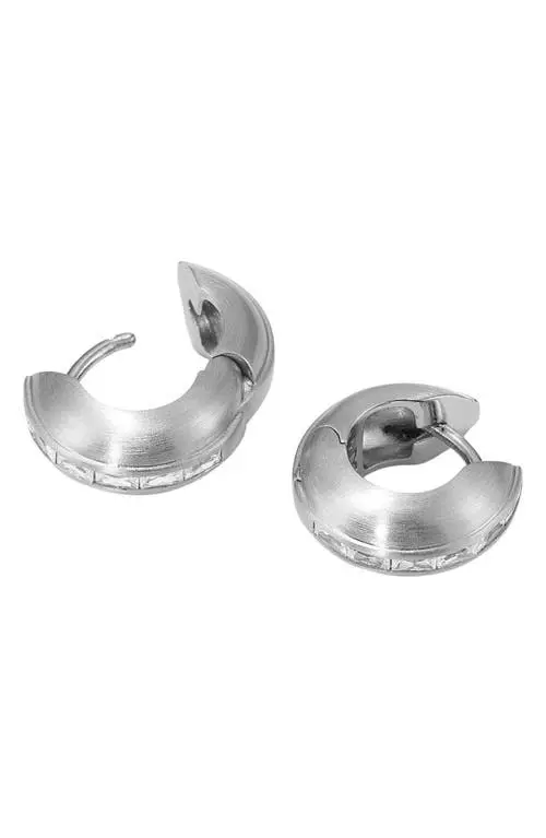 DEAN DAVIDSON Gemma White Topaz Huggie Hoop Earrings