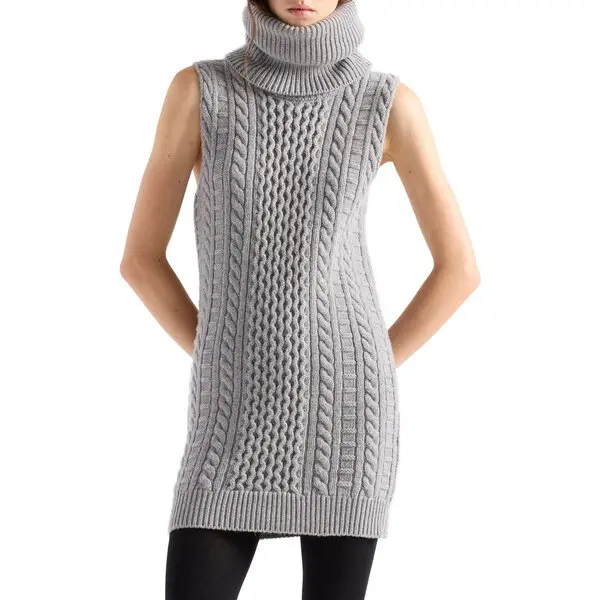7 For All Mankind Cowl Neck Cable Vest