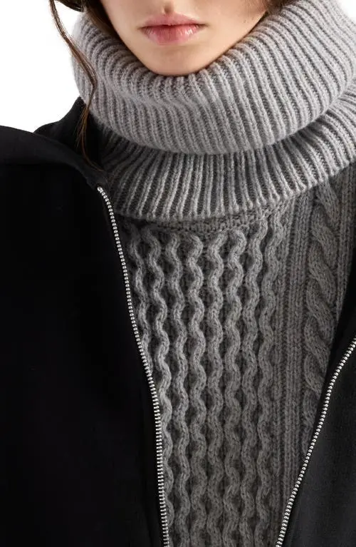 7 For All Mankind Cowl Neck Cable Vest
