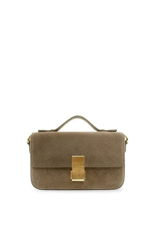 APATCHY LONDON The Flora Top Handle Suede Bag
