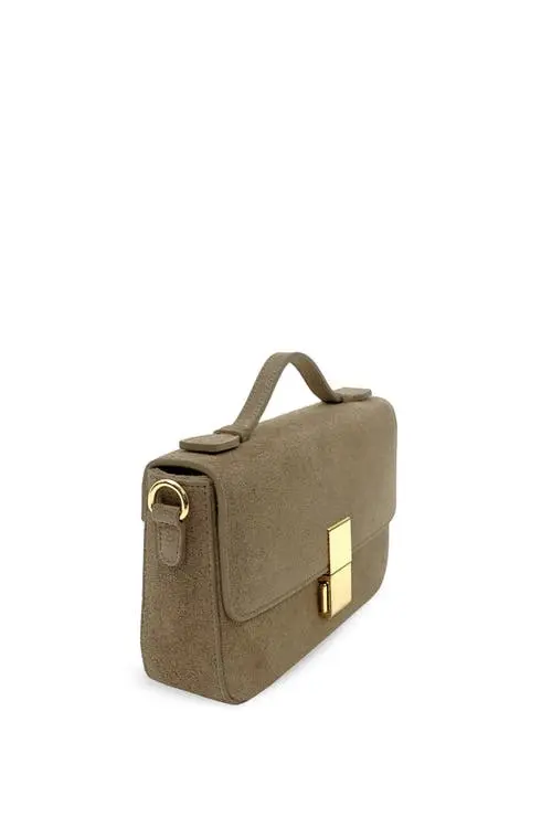 APATCHY LONDON The Flora Top Handle Suede Bag