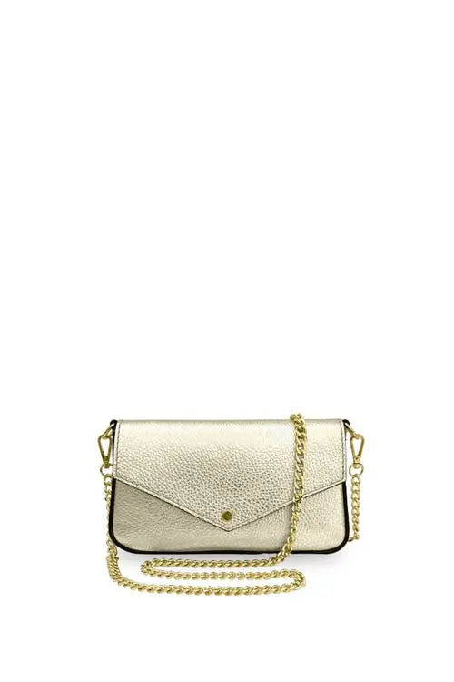 APATCHY LONDON The Munro Leather Shoulder Bag - Gold