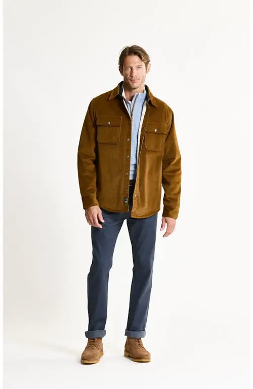 JACHS Lined Corduroy Overshirt - Khaki