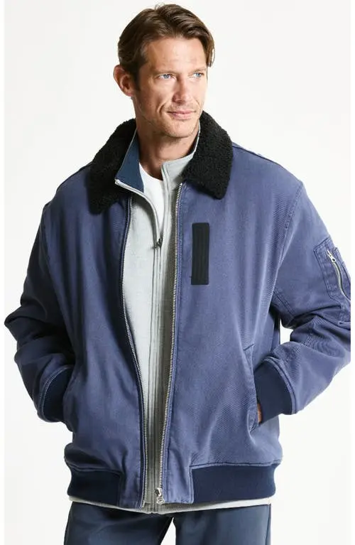 JACHS Soft Lined Bull Denim Bomber Jacket