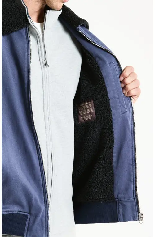 JACHS Soft Lined Bull Denim Bomber Jacket