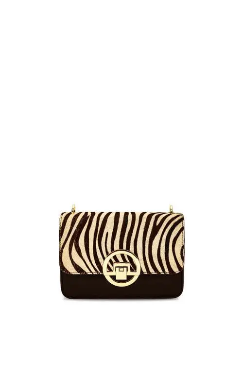 APATCHY LONDON The Tilly Hair-on Leather Bag - Zebra
