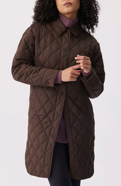 LOLE Avril Quilted Longline Shacket - Espresso