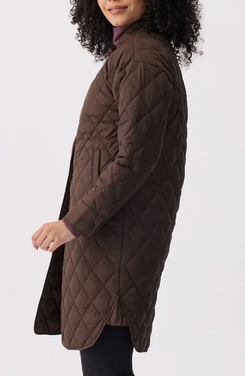 LOLE Avril Quilted Longline Shacket - Espresso