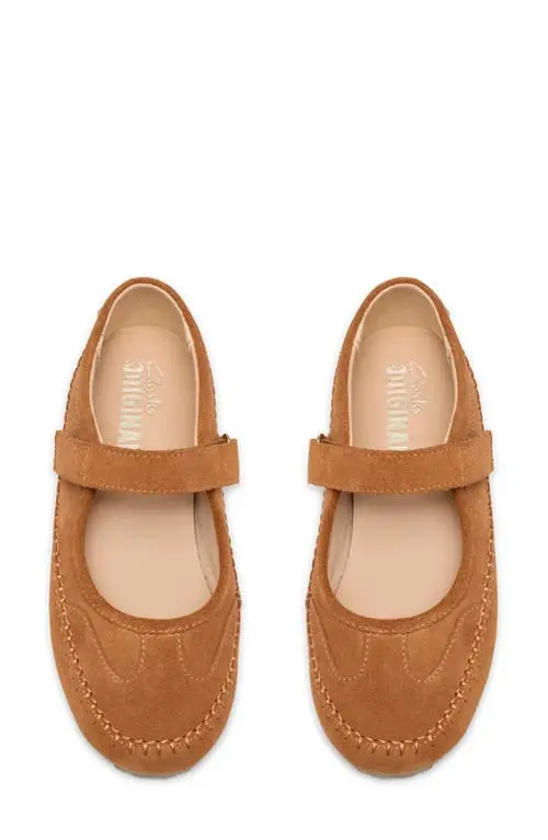 Clarks Tor Low Bar Mary Jane Flat - Ginger Suede