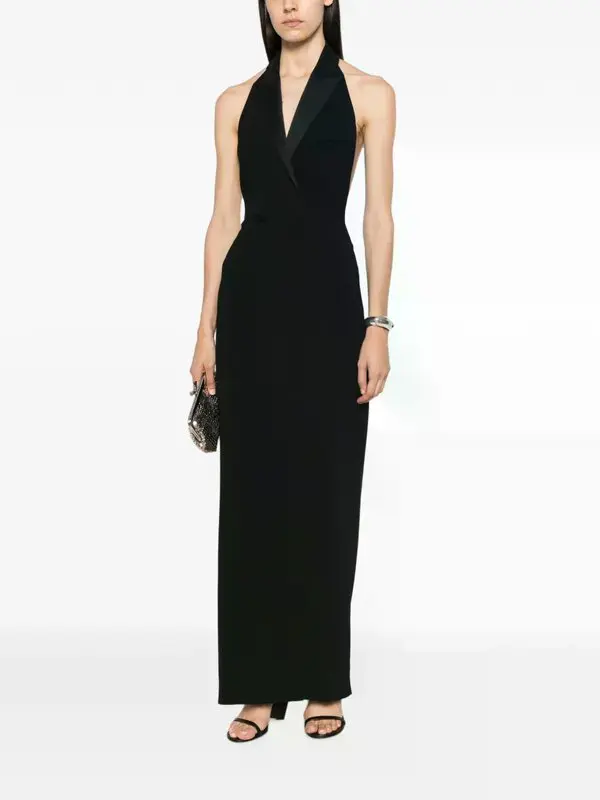 Patrizia Pepe Tuxedo-lapel Halterneck Dress