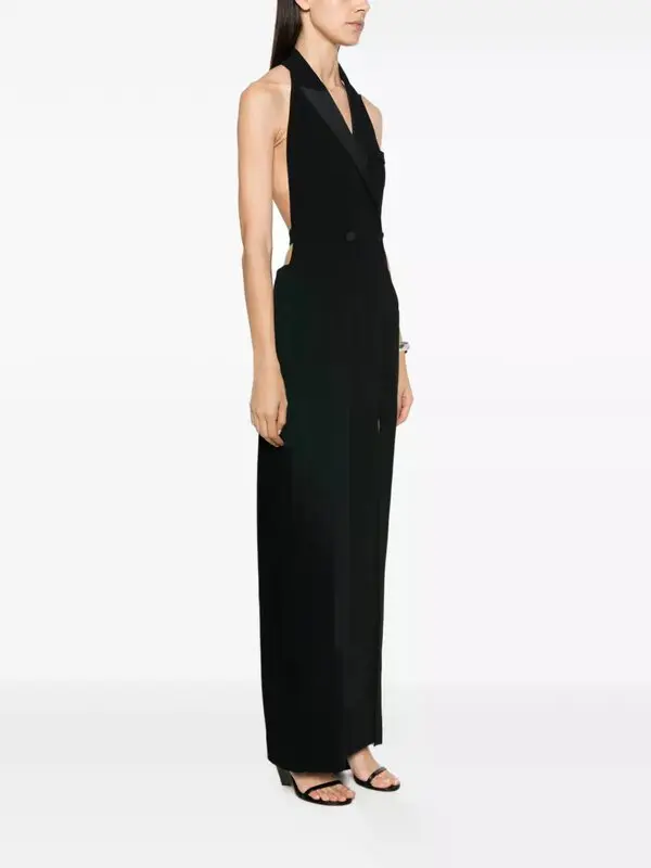 Patrizia Pepe Tuxedo-lapel Halterneck Dress