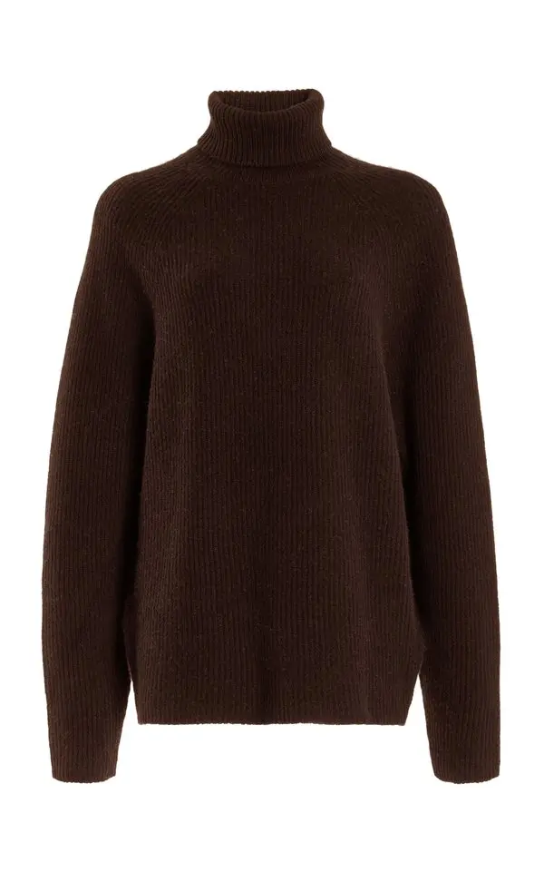 Gabriela Hearst Wigman Knit Turtleneck Sweater In Cashmere - Chocolate