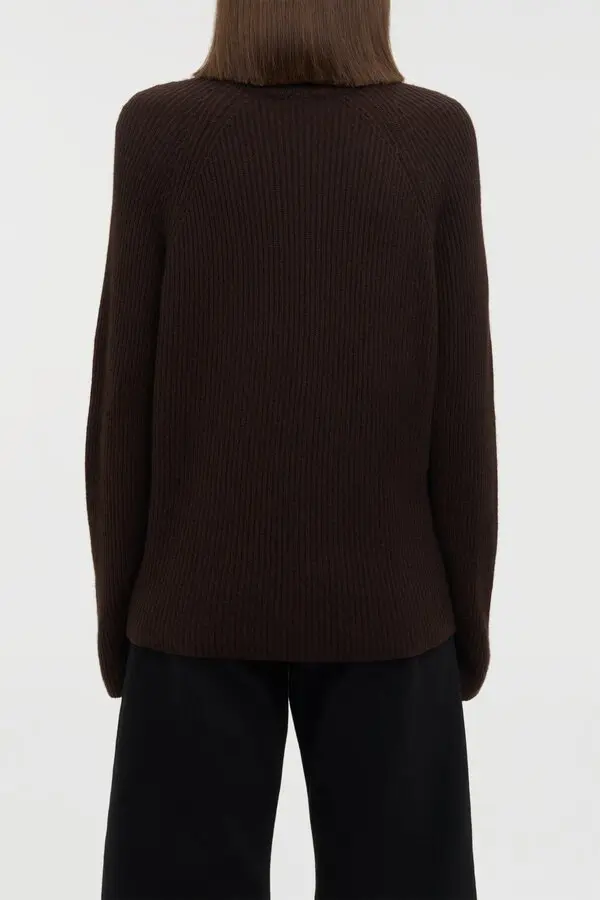 Gabriela Hearst Wigman Knit Turtleneck Sweater In Cashmere - Chocolate